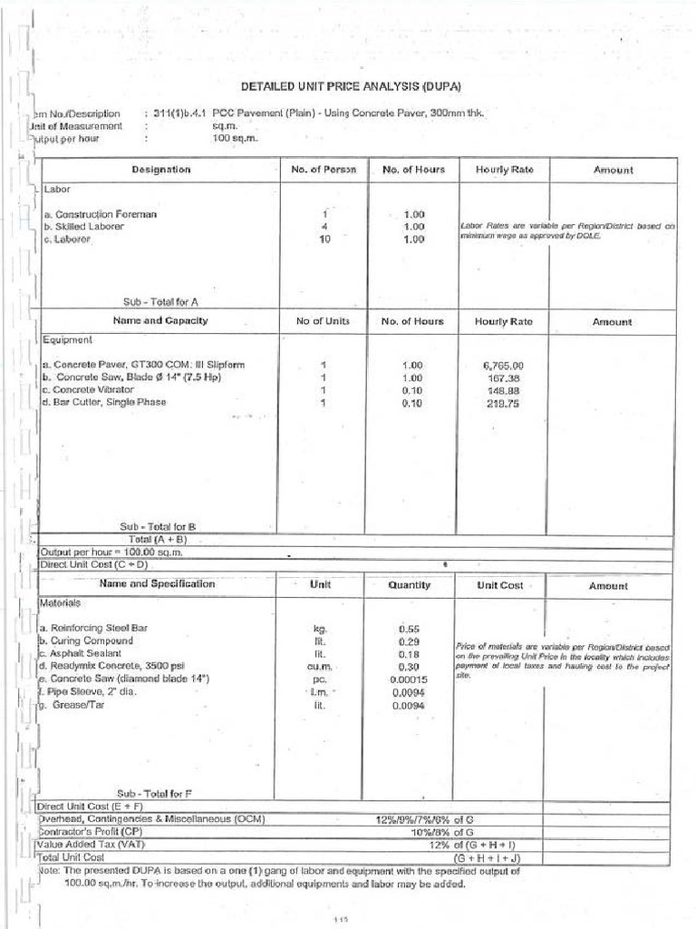 DPWH Cost Estimation Manual Road Construction Vo 1 Part 2pdf PDF Free ...
