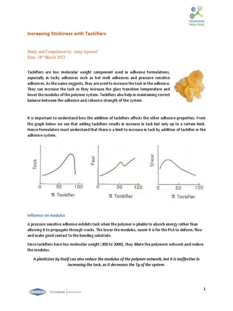 Increasing Stickiness With Tackifiers | PDF | Adhesive | Polymers