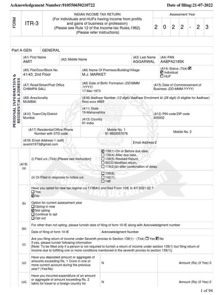 Aman Form FY 21-22 | PDF | Taxes | Revenue