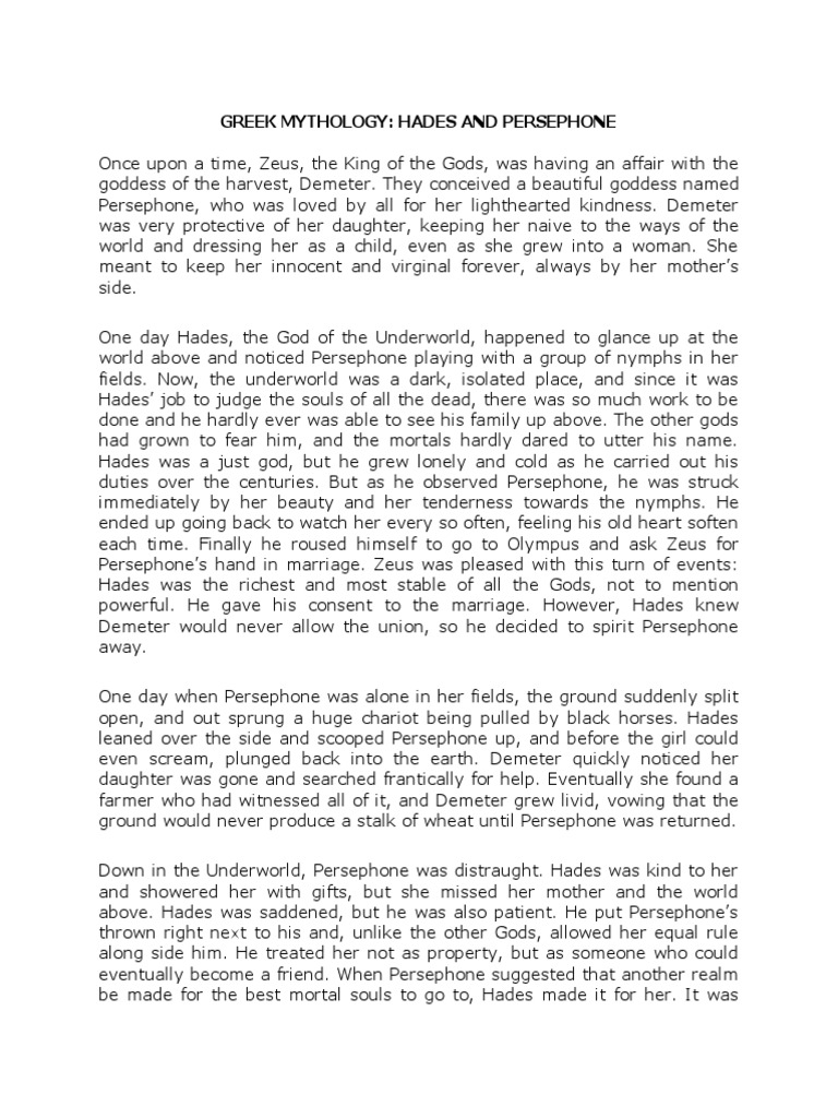 HADES AND PERSEPHONE | PDF | Hades | Persephone