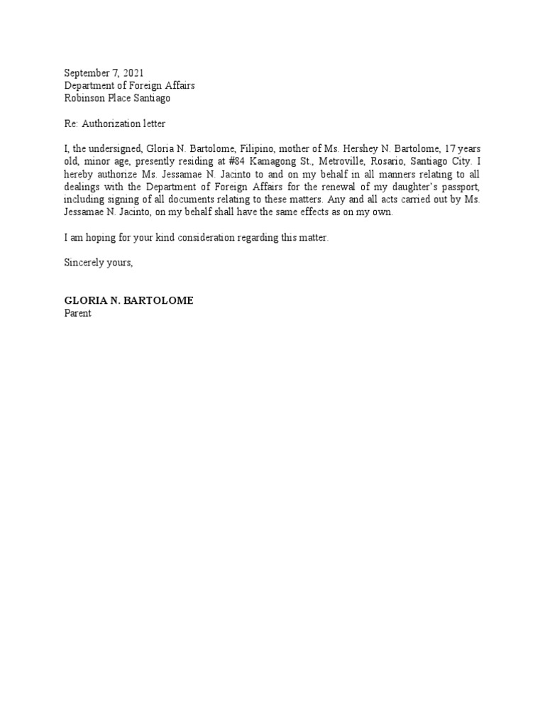 PRC Authorization Letter | PDF
