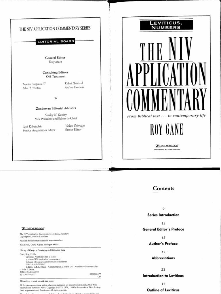 NIVAC, Leviticus and Numbers, Roy Gane | PDF