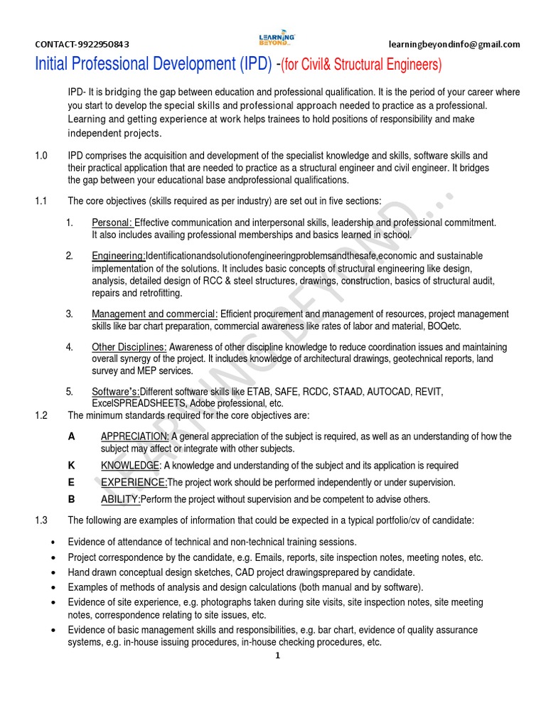 Initial Professional Development LBA - 04.05.22 | PDF | Engineering