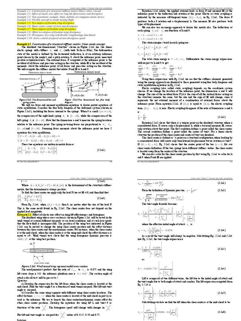 Unswept Wing Static Aeroelasticity | PDF | Force | Elasticity (Physics)