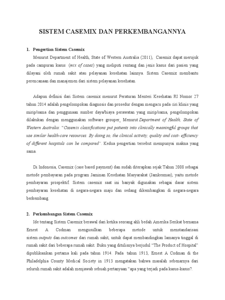 Pengertian Sistem Casemix | PDF