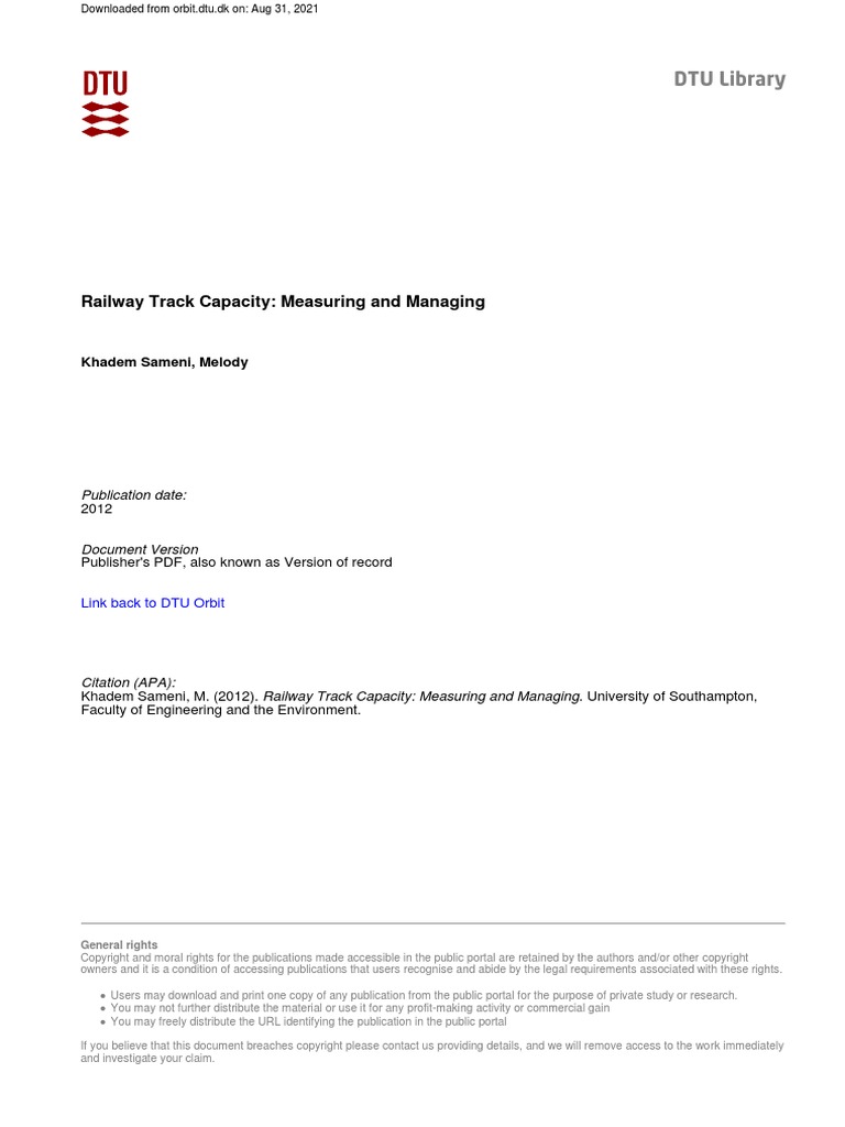 Railway Track Capacity | PDF | Rail Transport | Six Sigma