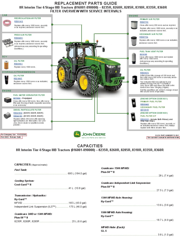 8R Interim Tier 4/stage IIIB Tractors (016001-090000) - 8235R, 8260R ...