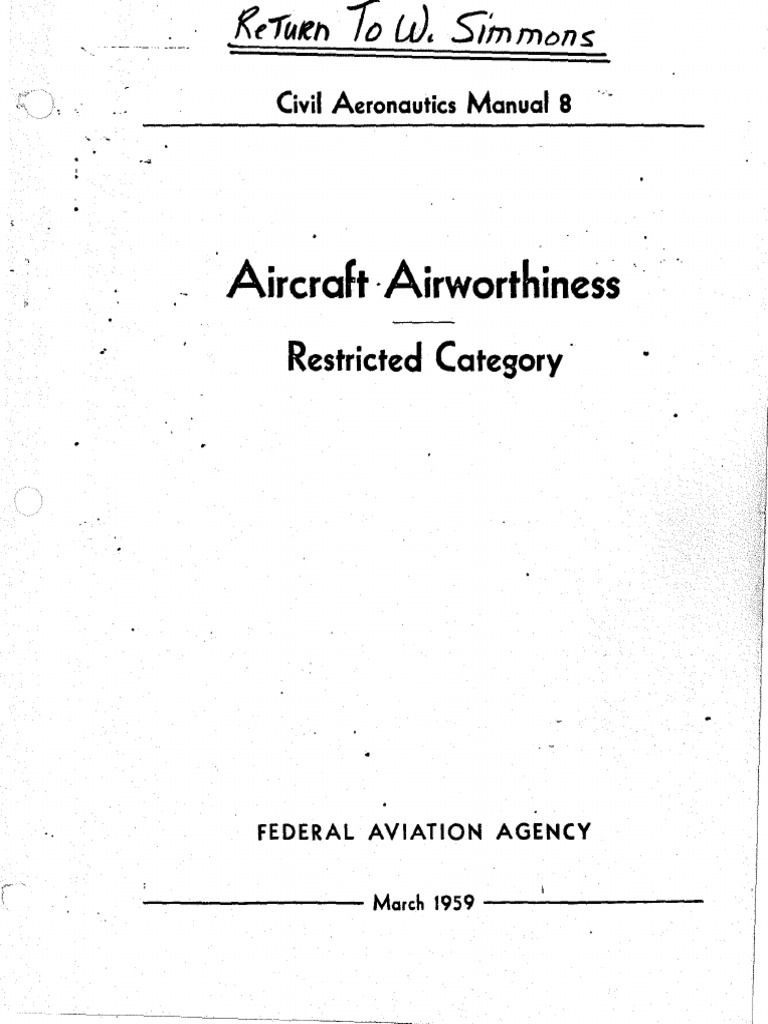 Aircraft Airworthiness - Civil Aeronautics Manual 8 | PDF ...