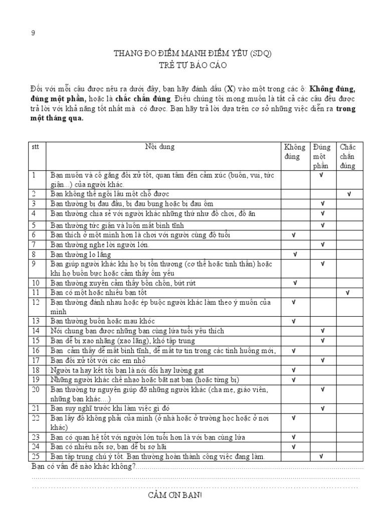 Thang Đo SDQ | PDF