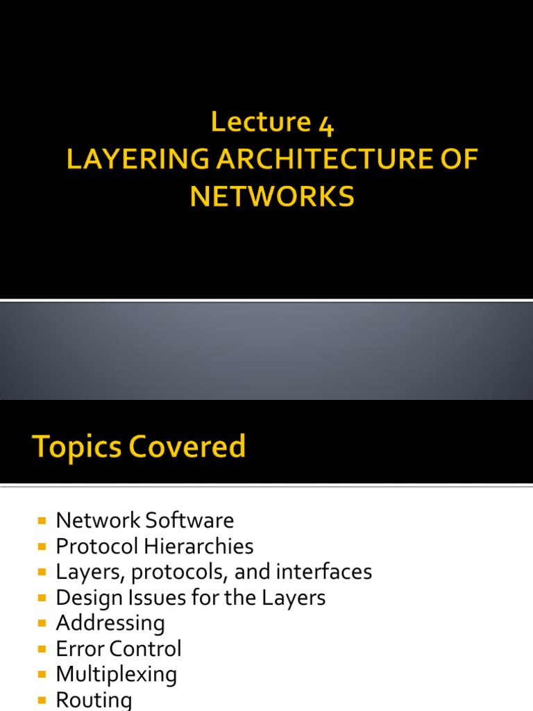 Lecture 04 Layering Architecture | PDF | Computer Network | Osi Model