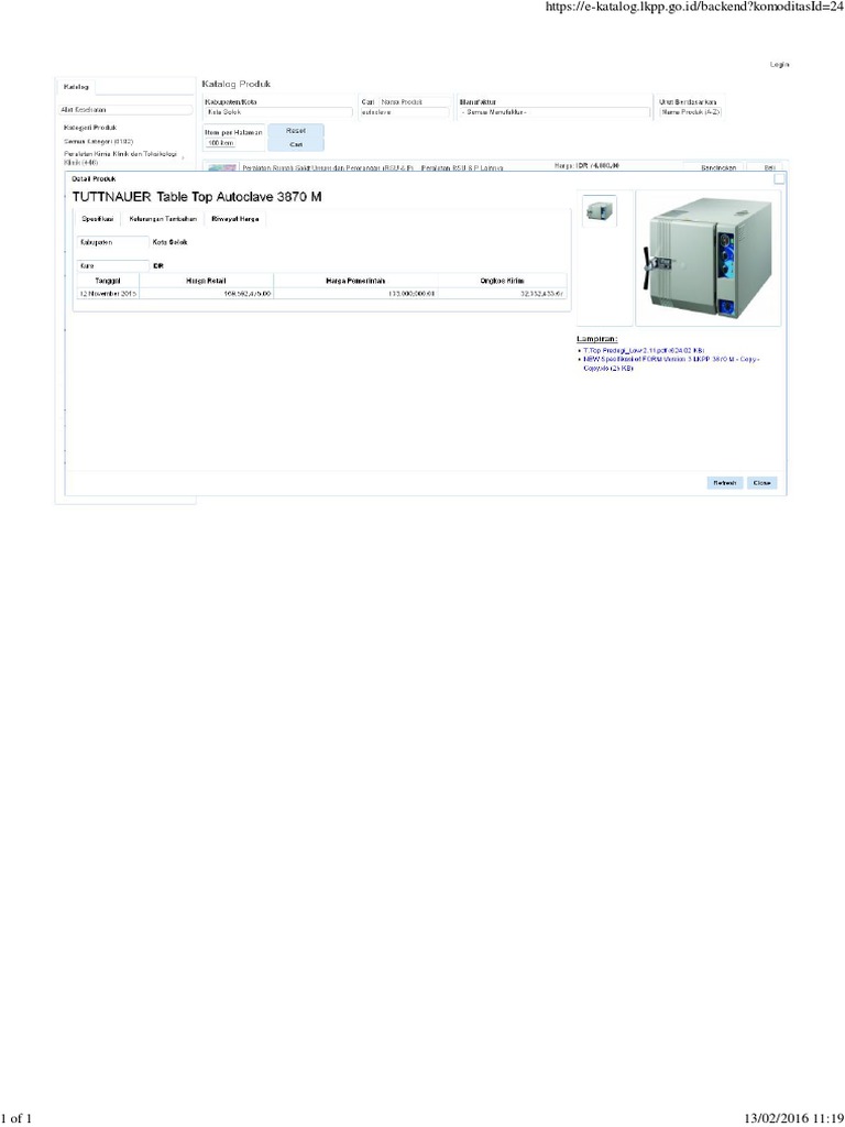 Katalog Autoclave untuk Rumah Sakit | PDF
