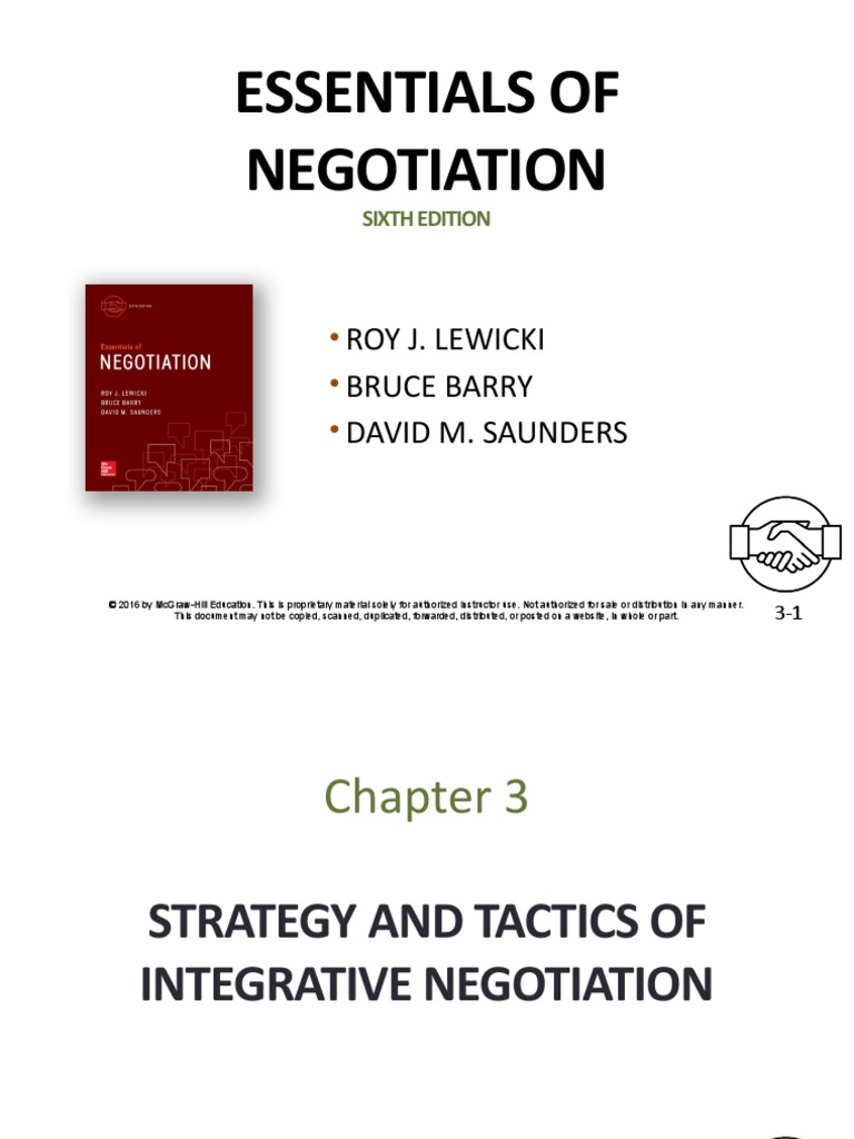 Strategy and Tactics of Integrative Negotiation | PDF | Negotiation | Psychological Concepts