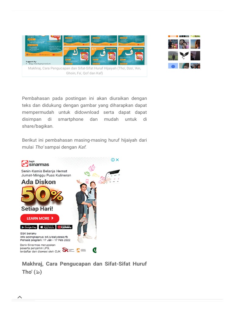 Makhraj, Cara Pengucapan Dan Sifat-Sifat Huruf Hijaiyah (Tho', Dzo ...