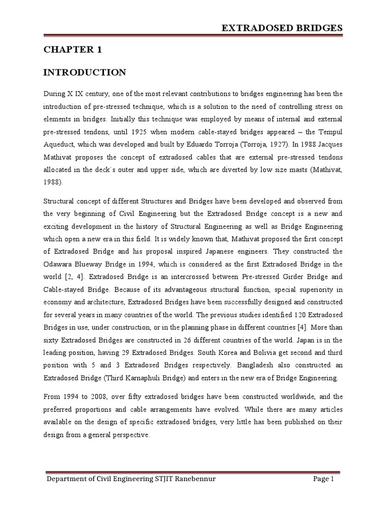 Technical Seminar Report On Extradosed Bridge | PDF | Bridge ...