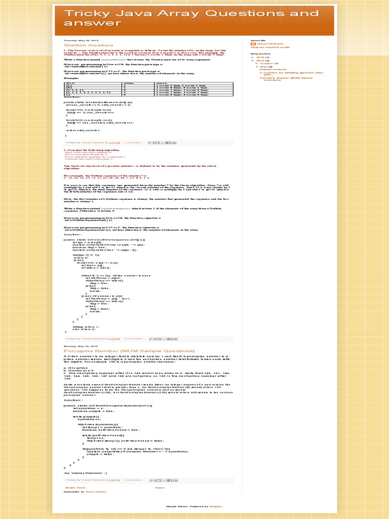 Java Array Challenges and Solutions | PDF | Array Data Structure | Algorithms