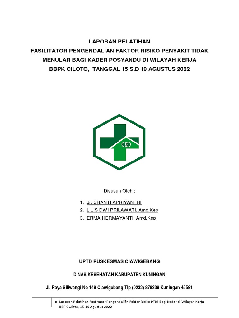 Lap. Pelatihan Fasilitator - PKM - CWG | PDF