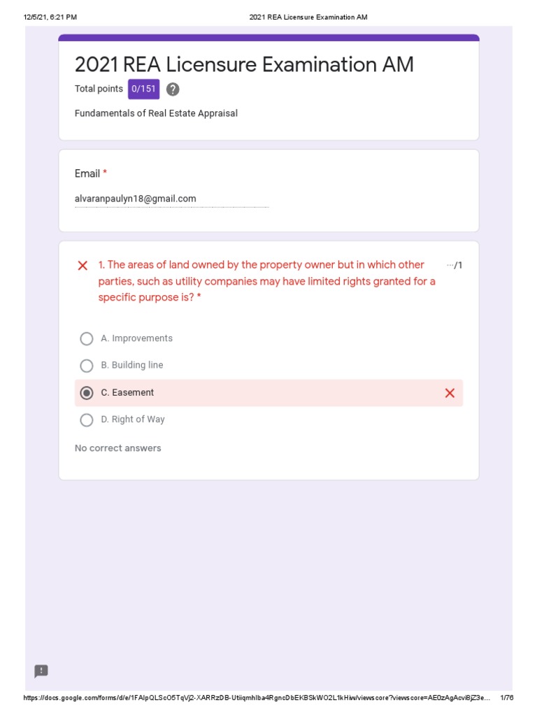 2021 REA Licensure Examination AM With Revised Answer | PDF | Real ...