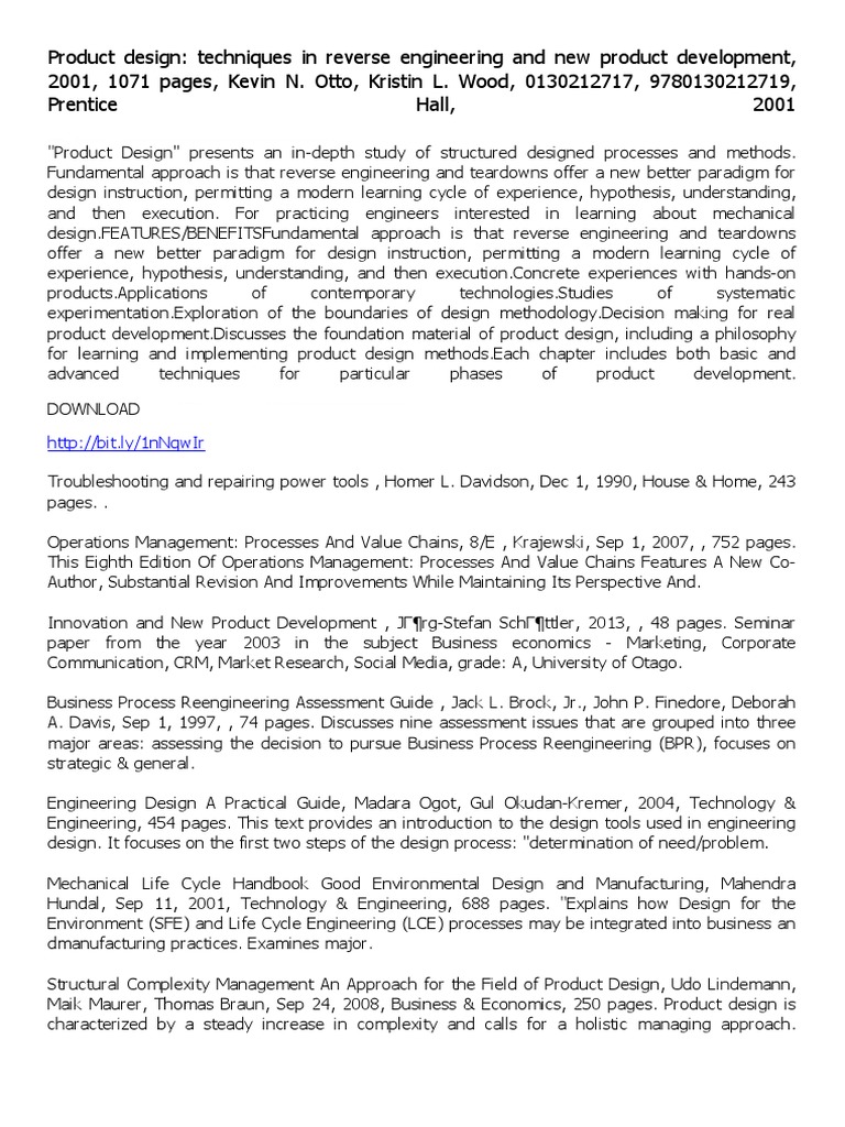 Product Design Techniques in Reverse Engineering and New Product ...