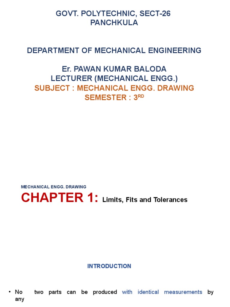 Govt. Polytechnic, Sect-26 Panchkula Department of Mechanical ...