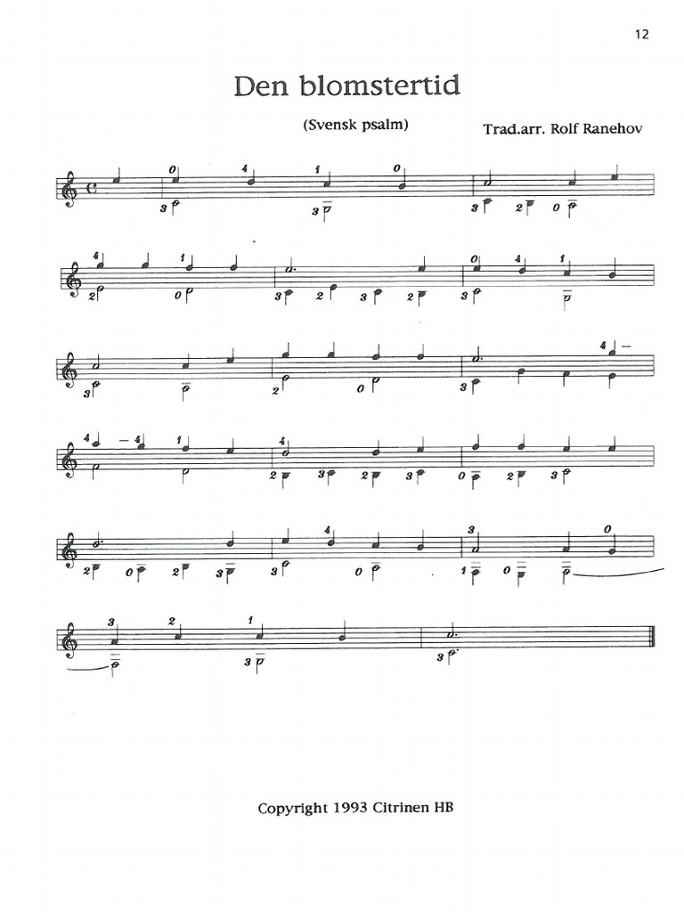 Från Gitarrbok (Den Blomstertid, Härlig Är Jorden MM) | PDF