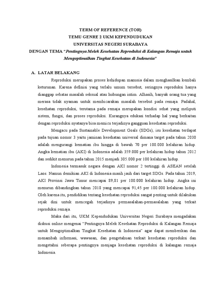 Term of Reference Tego - 2 | PDF