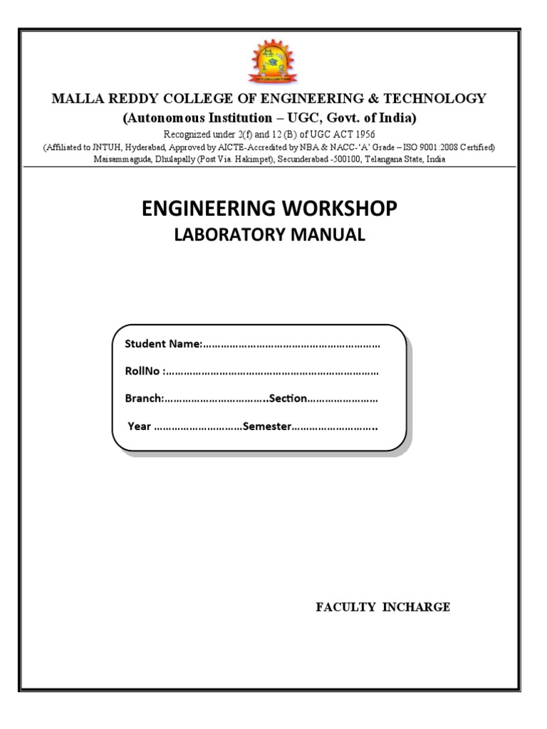 Ews-Itws Lab Manual | PDF | Fluorescent Lamp | Sheet Metal