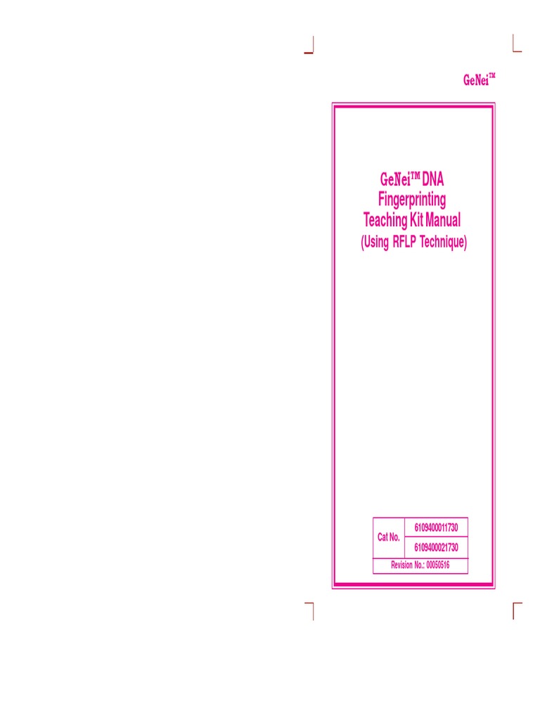 KT94 RAPD Teaching Kit | PDF | Agarose Gel Electrophoresis | Gel ...