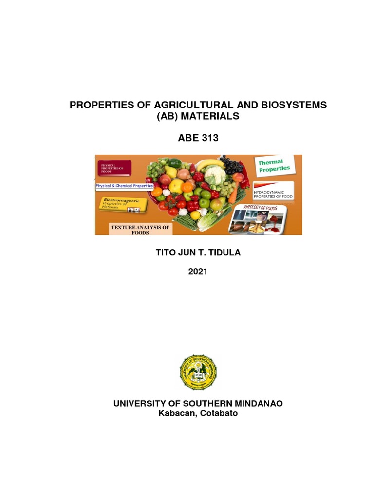 ABE 313 Properties of AB Materials Module 2 | PDF | Density | Friction