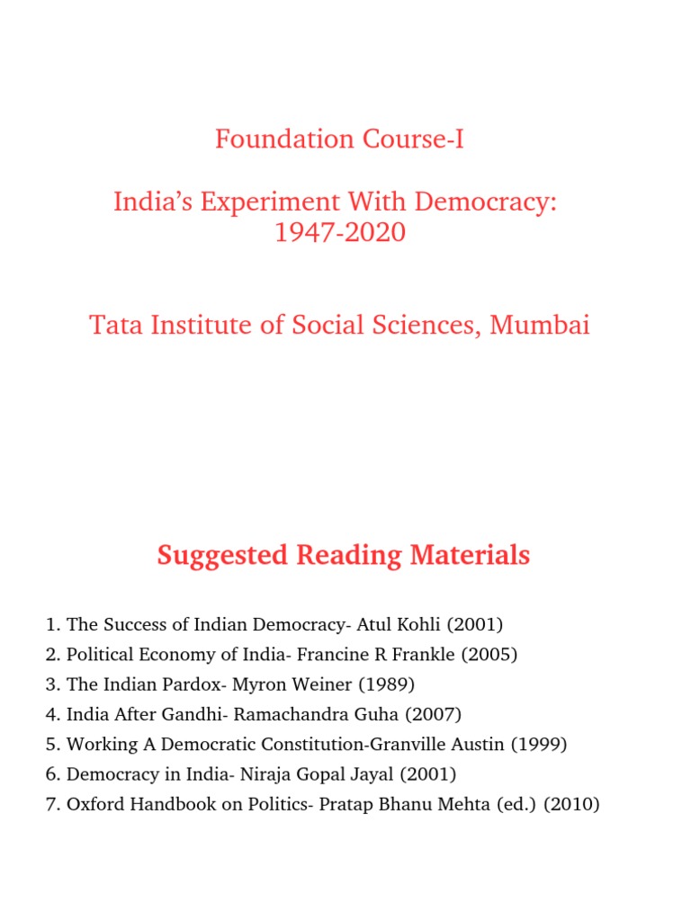 Indias Experiment With Democracy | PDF | Democracy | Political Ideologies