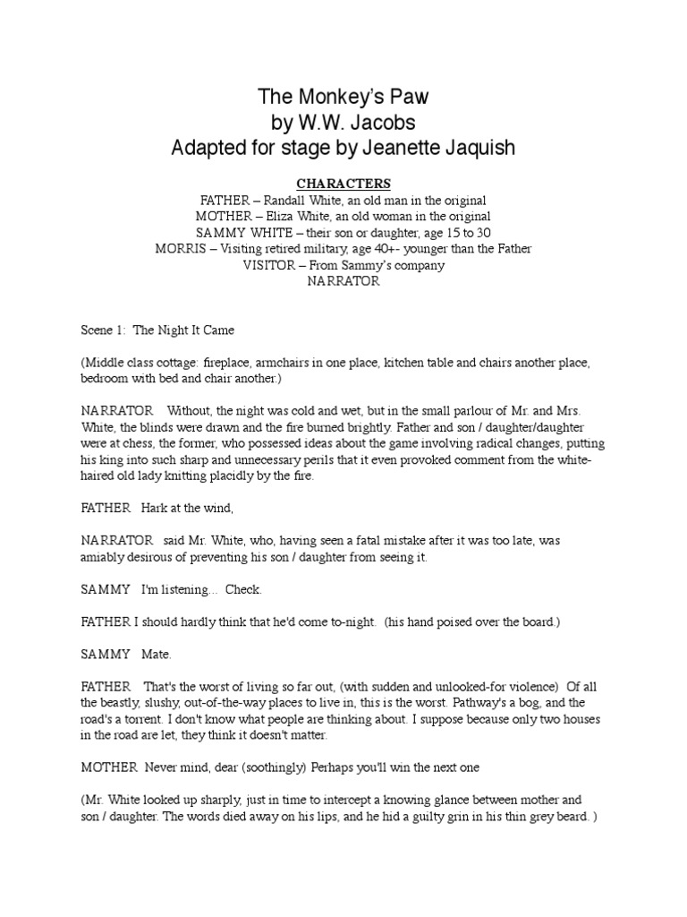 Monkey's Paw Script | PDF
