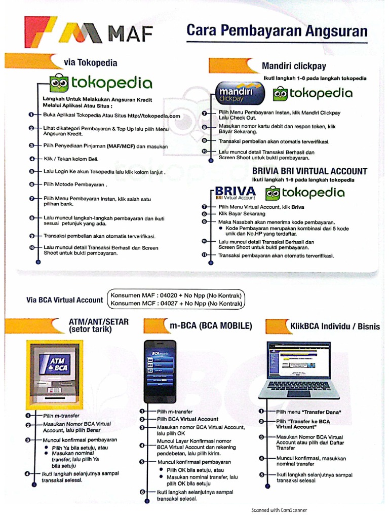 Tata Cara Bayar Angsuran Maf | PDF