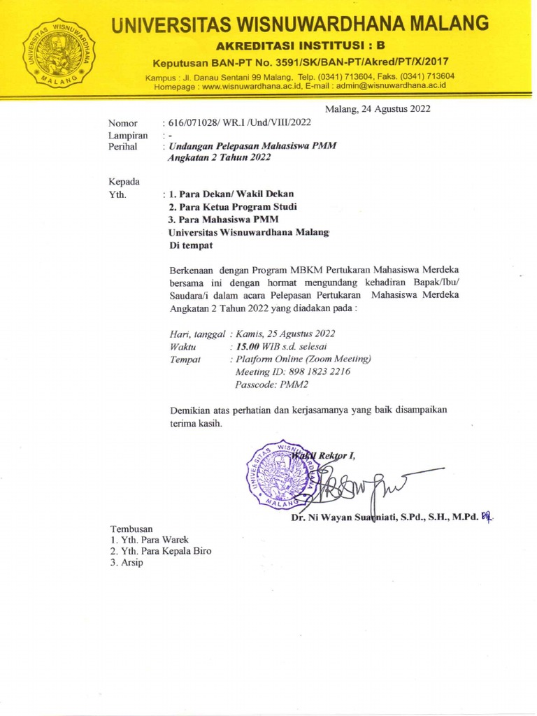 Surat Undangan PMM 2 | PDF