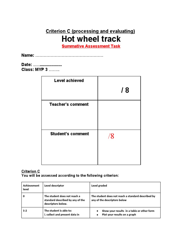 criterion c myp3 | PDF | Hypothesis | Scientific Method