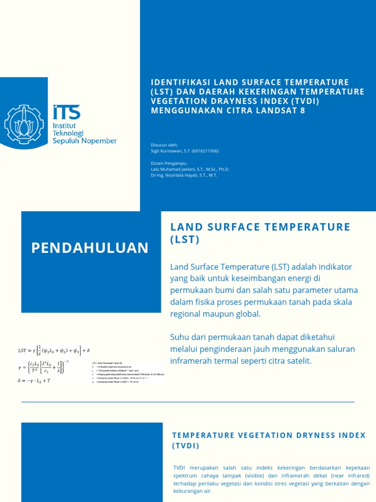 Identifikasi Land Surface Temperature (LST) Dan Daerah Kekeringan Temperature Vegetation ...