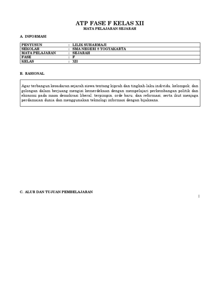 Atp Fase e Kelas Xii Pak Lilik | PDF