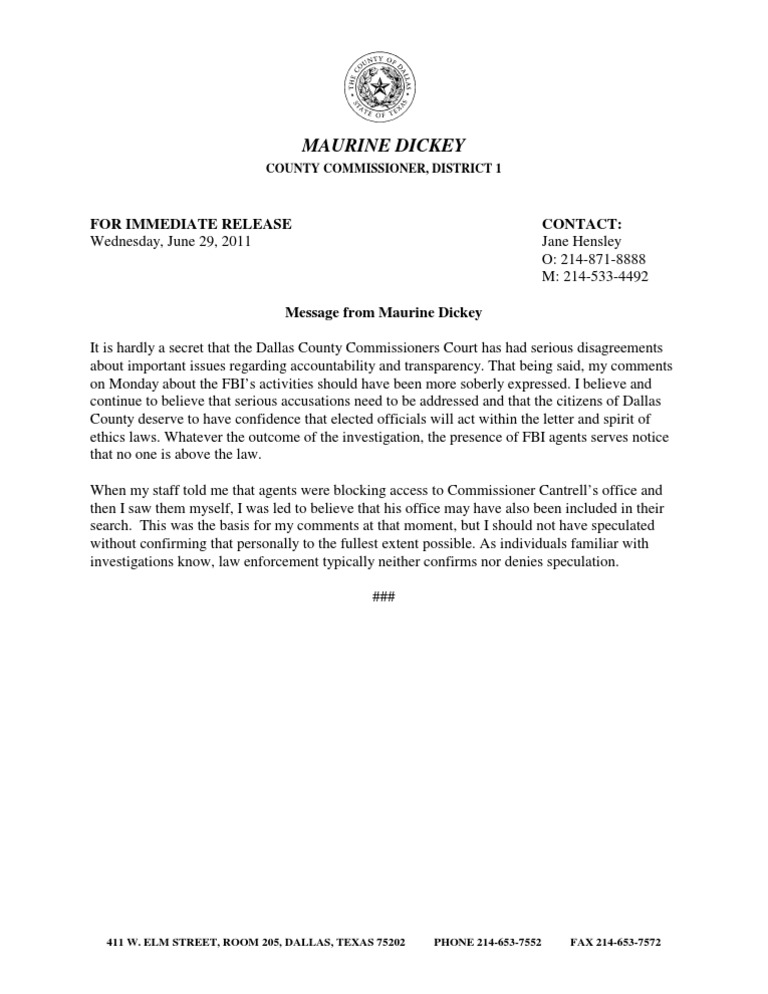 Maurine Dickey on FBI Investigation | PDF | Politics