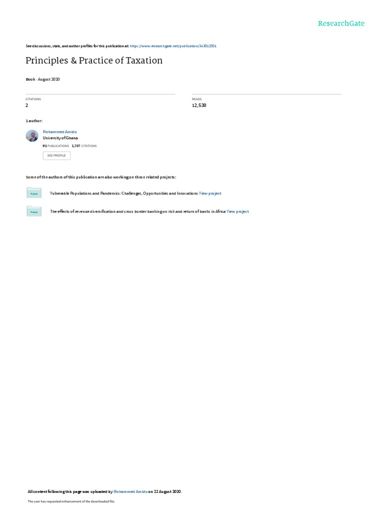 Principles & Practice of Taxation: August 2020 | PDF | Taxes | Value Added Tax