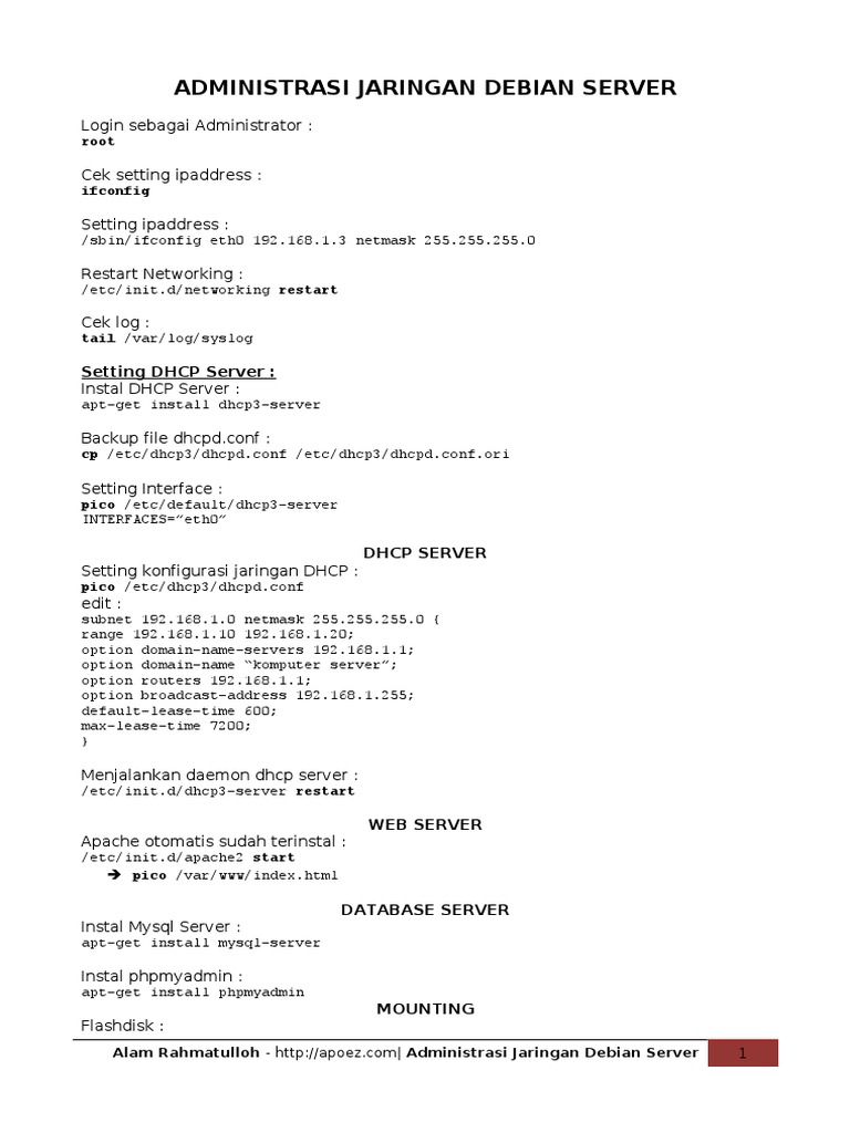 Administrasi Jaringan Debian Server | PDF