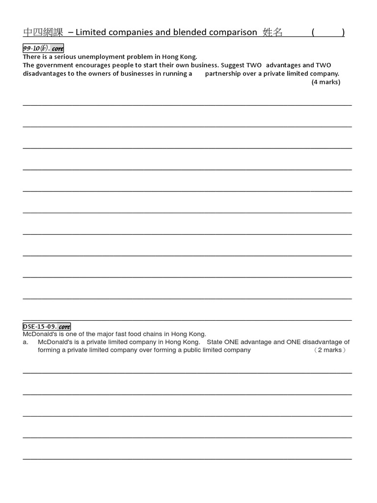 Limited Companies and Blended Comparison | Download Free PDF | Limited ...