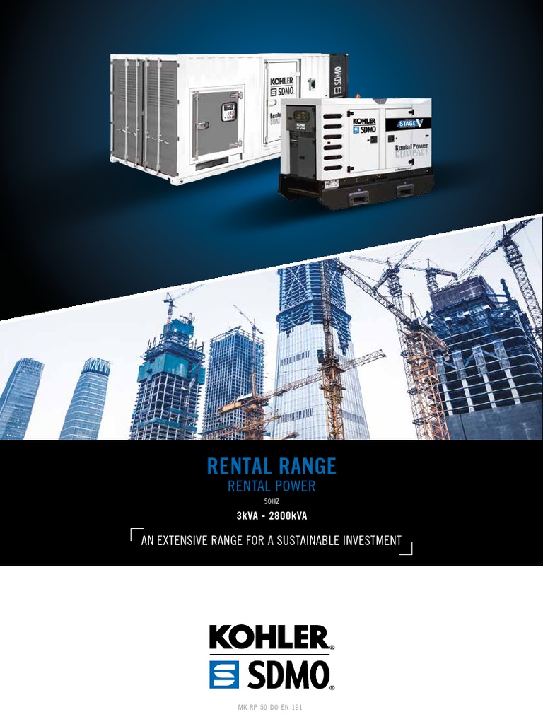 Reservekraftaggregater For Utleie Kohler SDMO | PDF | Diesel Engine | Standardization