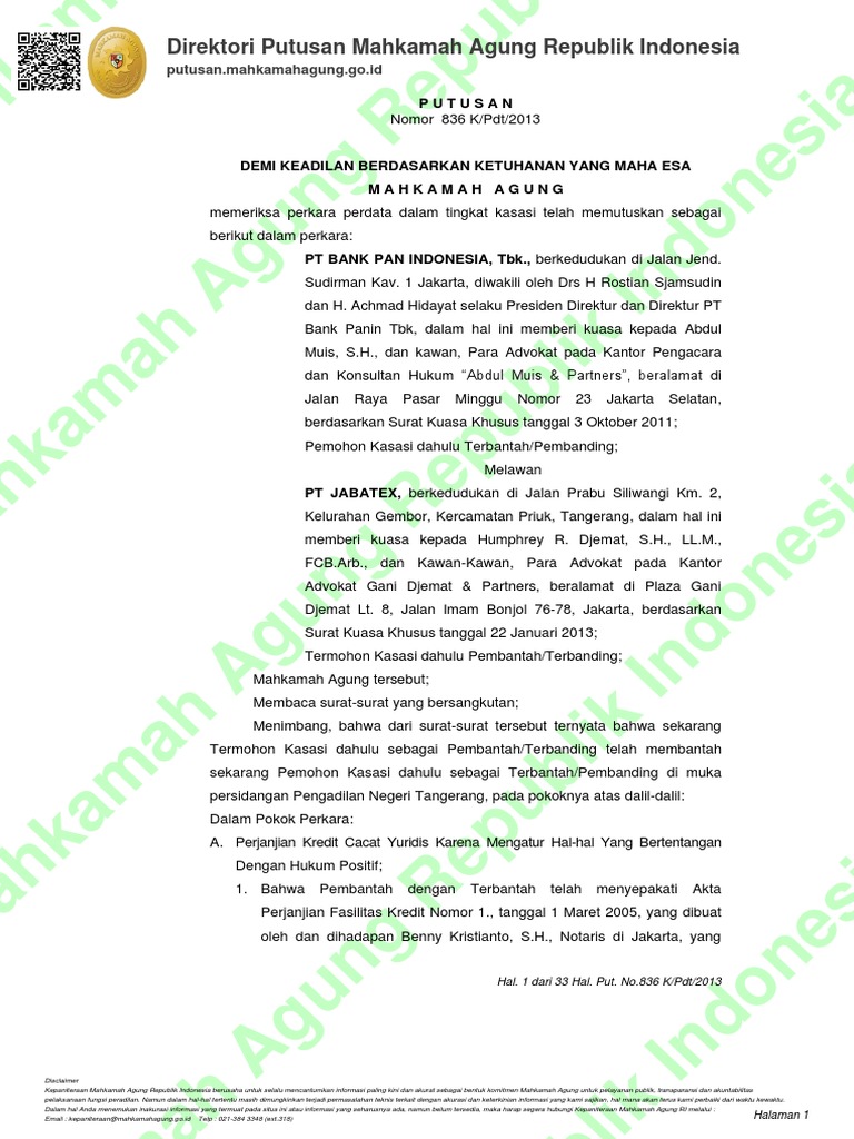 Putusan 836 K PDT 2013 20220815211601 | PDF