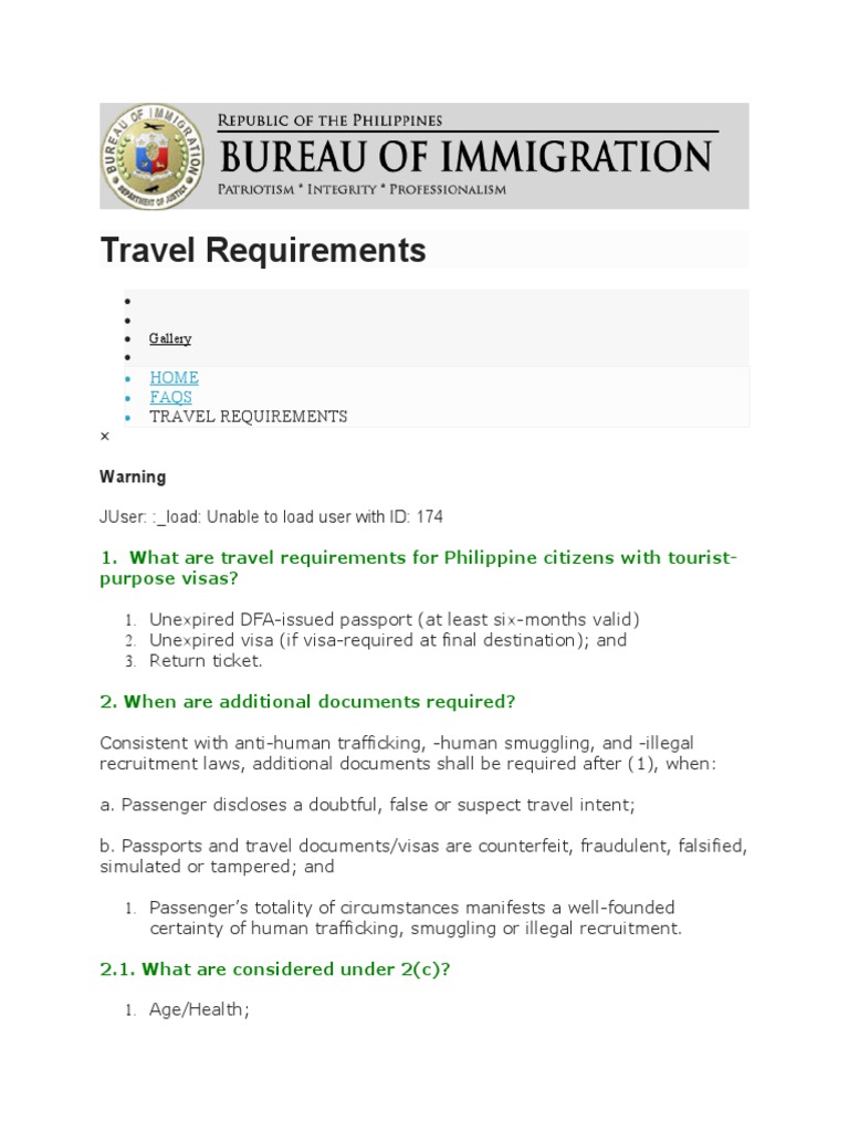 Travel Requirements: Home Faqs | PDF | Travel Visa | Passport
