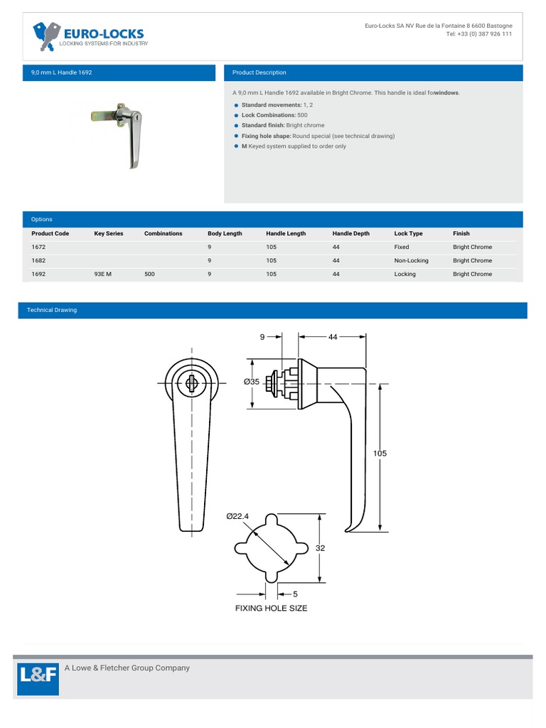 9,0 MM L Handle 1692 | PDF