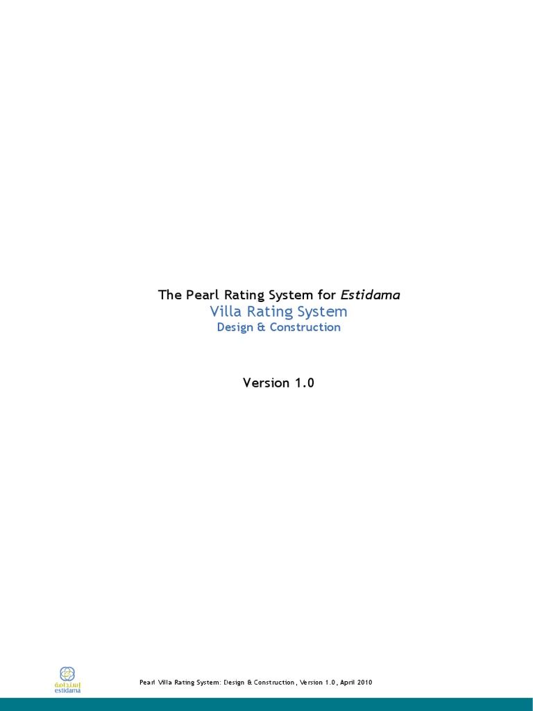 The Pearl Rating System For Estidama Villa Rating System Design ...