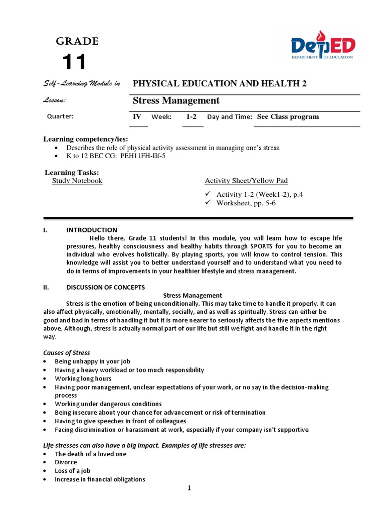 Grade: Stress Management | PDF | Relaxation (Psychology) | Stress (Biology)