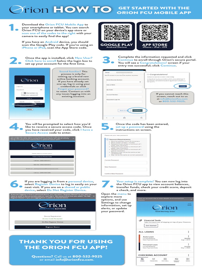 Thank You For Using The Orion Fcu App! | PDF | Ios | Mobile App