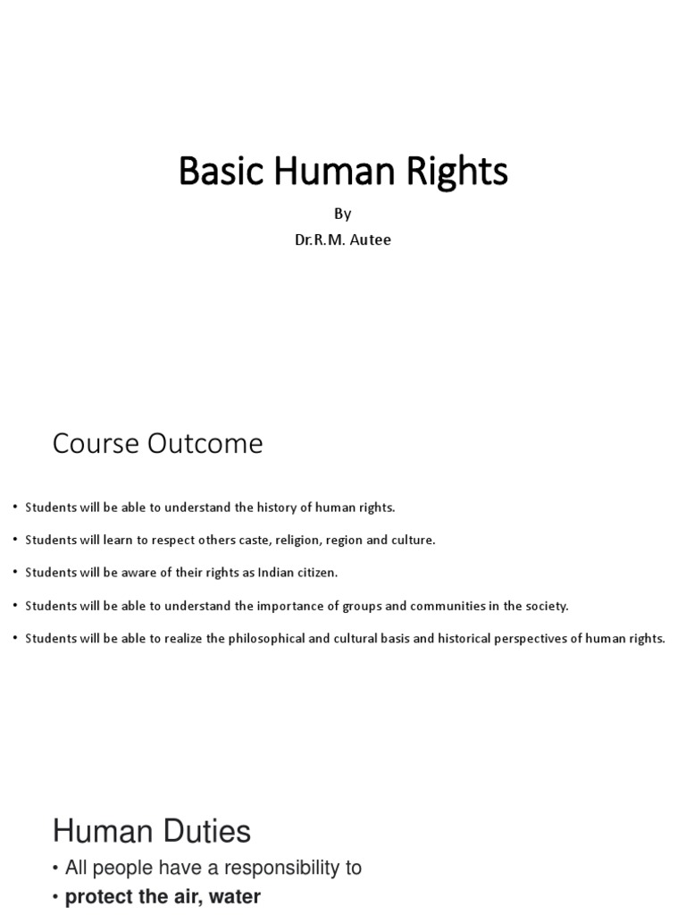 Basic Human Rights: by Dr.R.M. Autee | PDF | European Convention On ...
