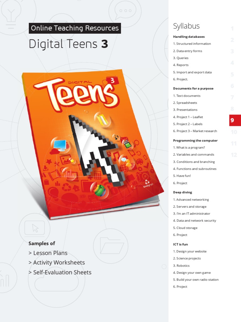 Digital Teens: Online Teaching Resources | PDF | Spreadsheet | Information Technology Management