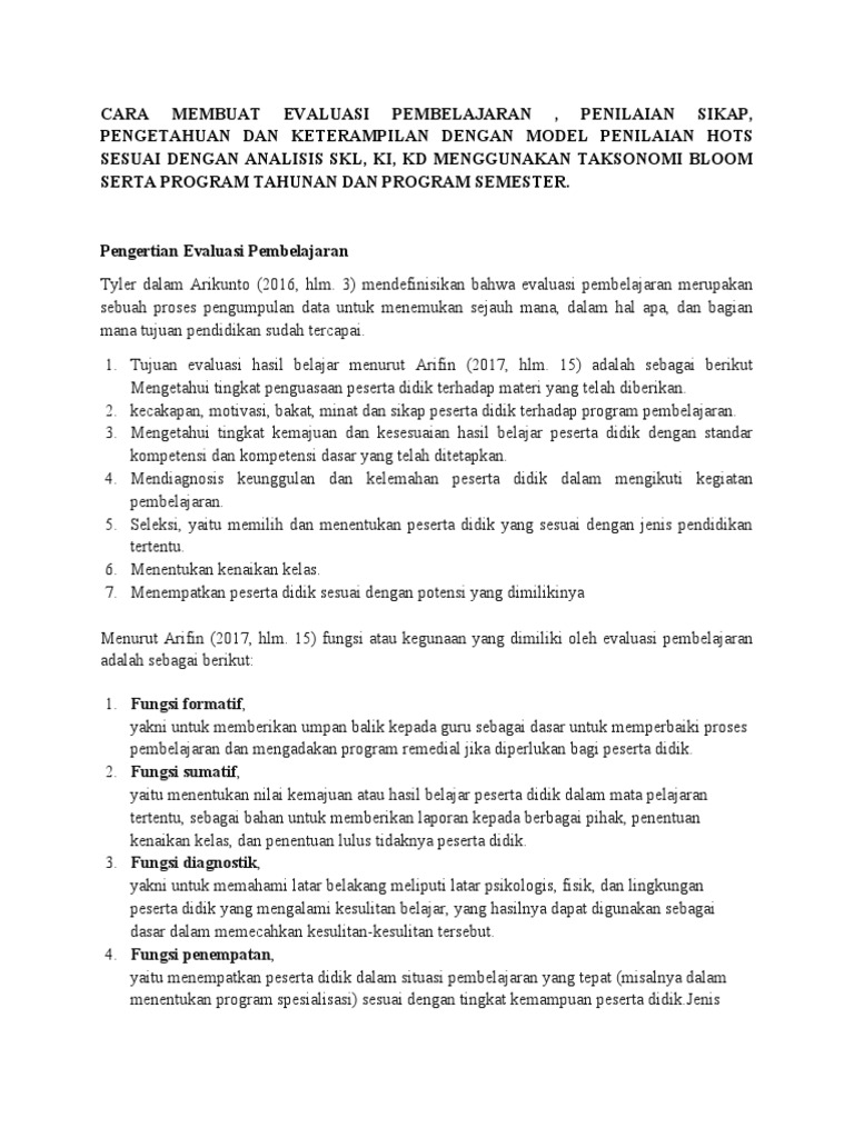 Cara Membuat Evaluasi Pembelajaran | PDF | Karier & Perkembangan