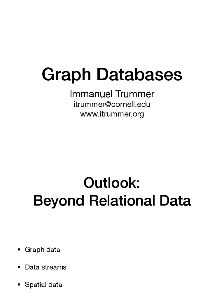 Graph Databases: Immanuel Trummer | PDF | Computer Data | Information Retrieval